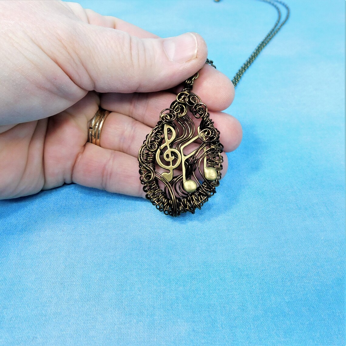 Collar de notas de música artesanal hecha a mano colgante de | Etsy