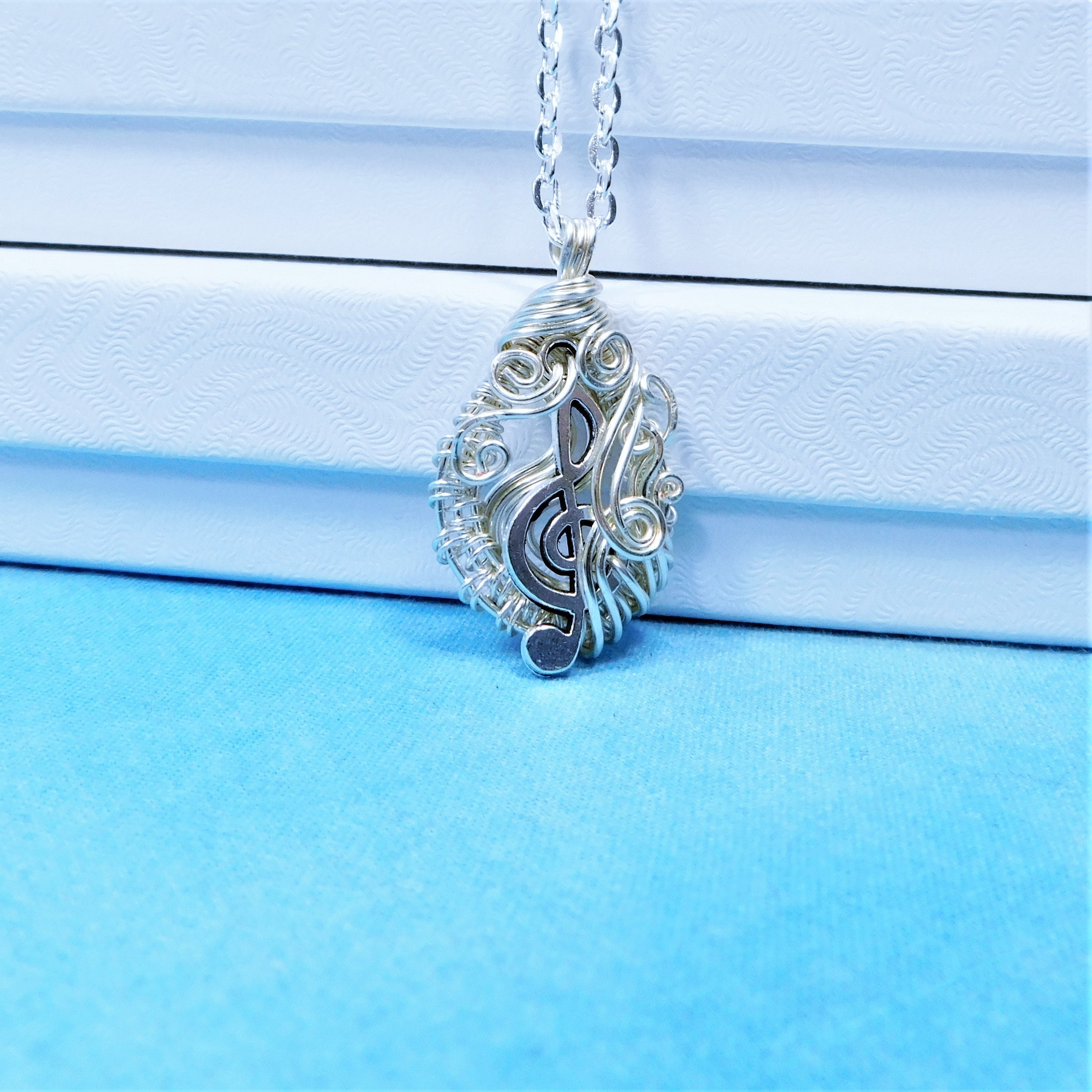 Treble Clef Necklace Music Teacher Gift, Musical Pendant Musician ...