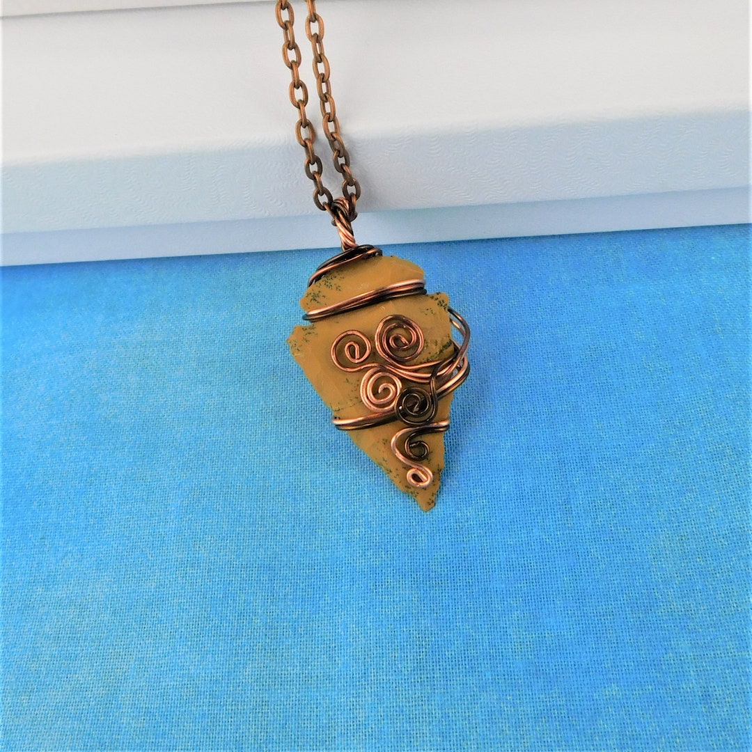 Unique Wire Wrapped Arrowhead Necklace, Artisan Crafted Handmade ...