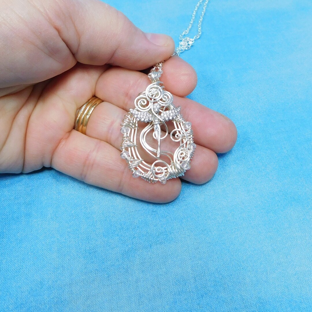 Artisan Crafted Angel Bereavement Necklace, Unique Wire Wrapped ...