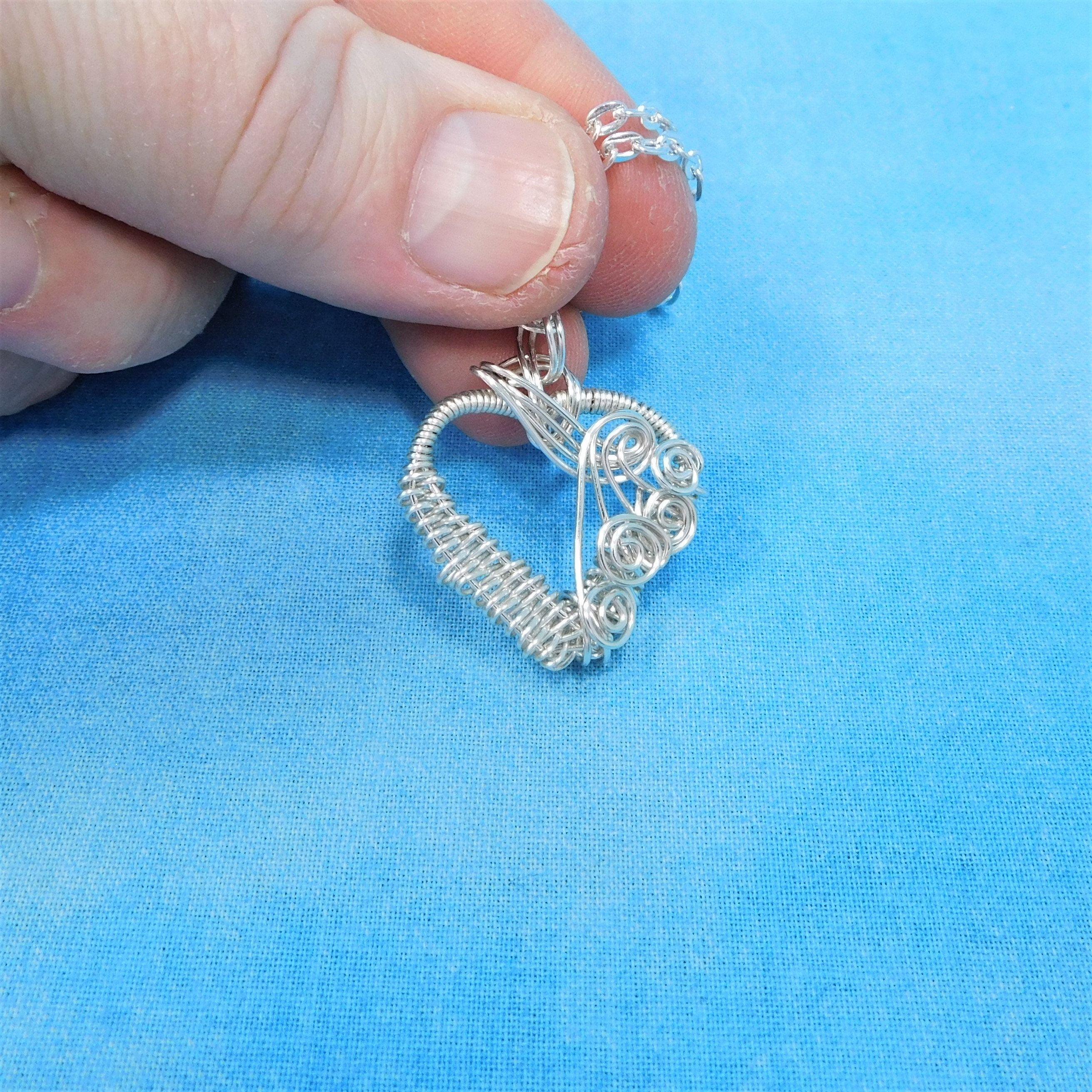 Woven Wire Wrapped Heart Pendant, Unique Artisan Crafted Handmade ...