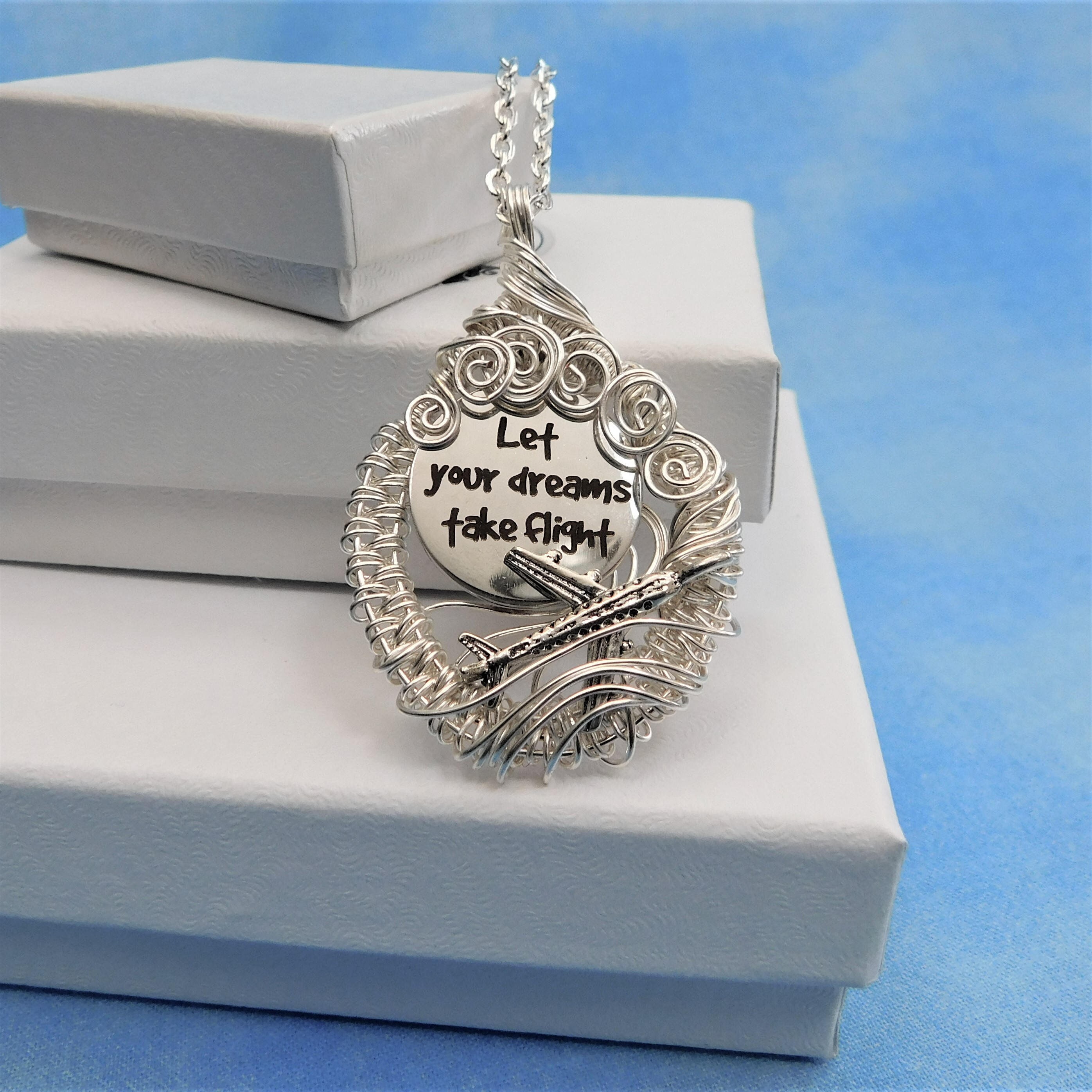 Airplane Necklace Flight Attendant Gift Ideas Pilot Pendant Unique ...