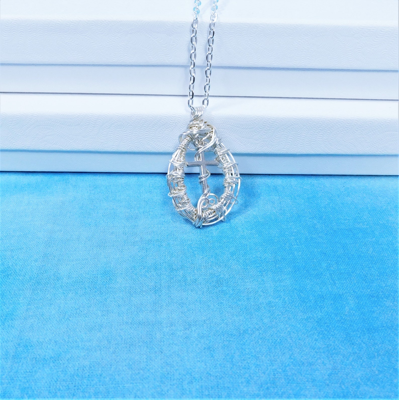 Artisan Crafted Christian Cross Pendant Religious Jewelry, Wire Wrapped ...
