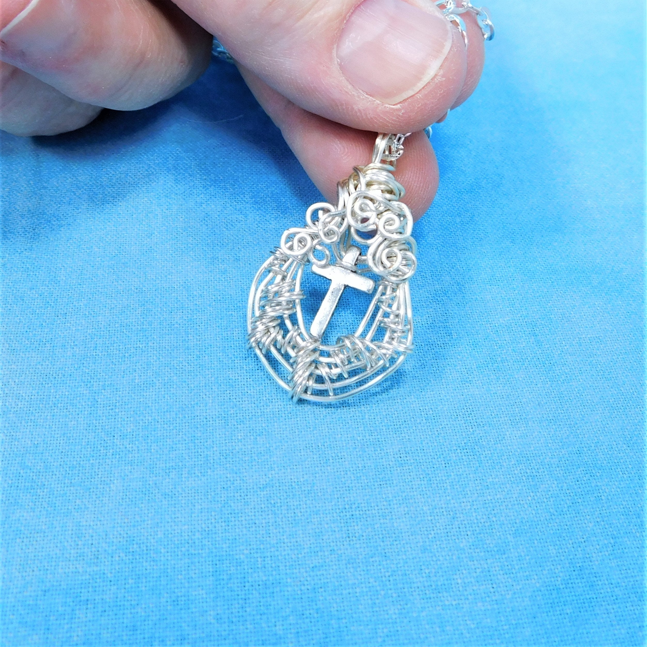 Artisan Crafted Christian Cross Pendant Religious Jewelry, Wire Wrapped ...