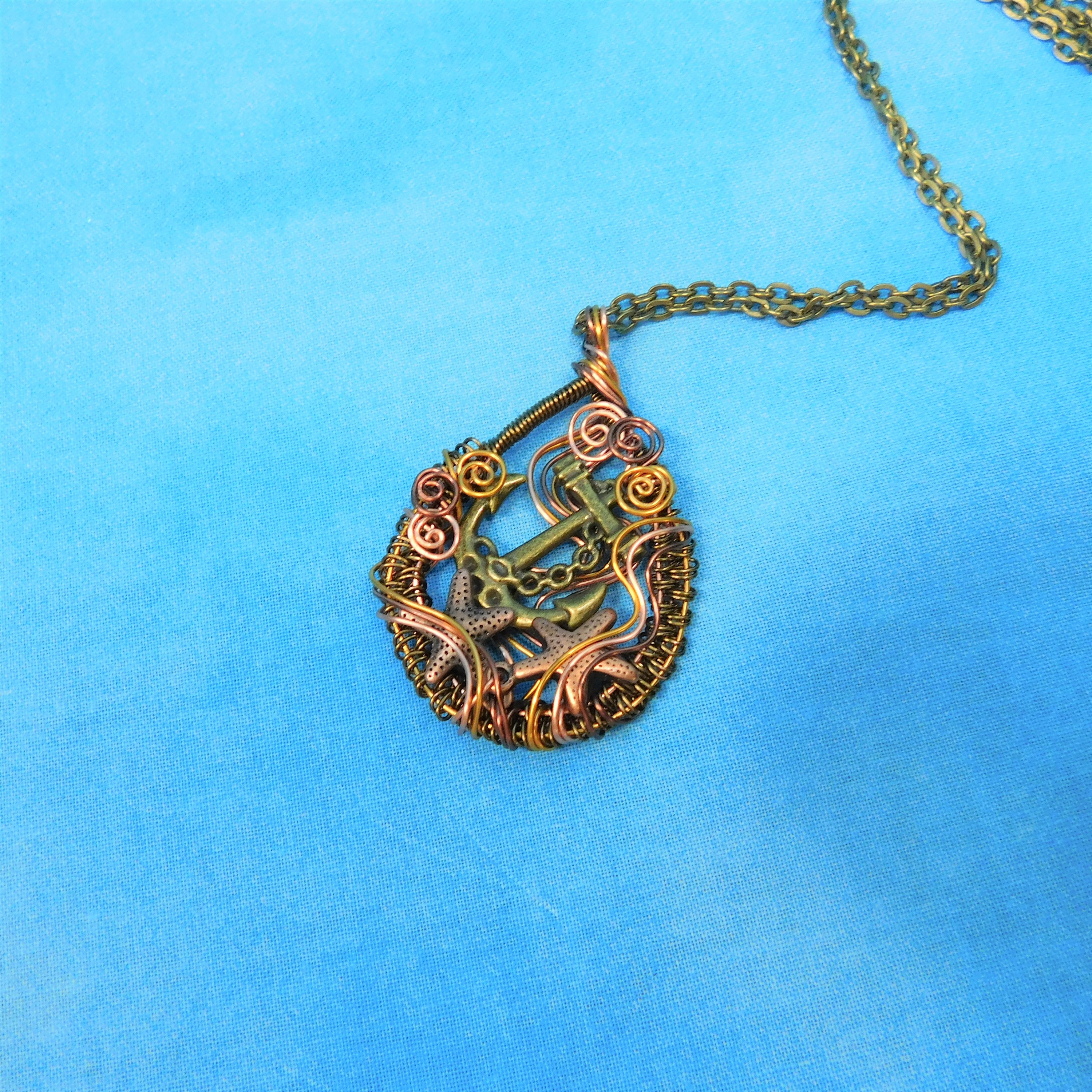 Artisan Crafted Anchor Necklace Women's Nautical Jewelry, Unique Woven ...