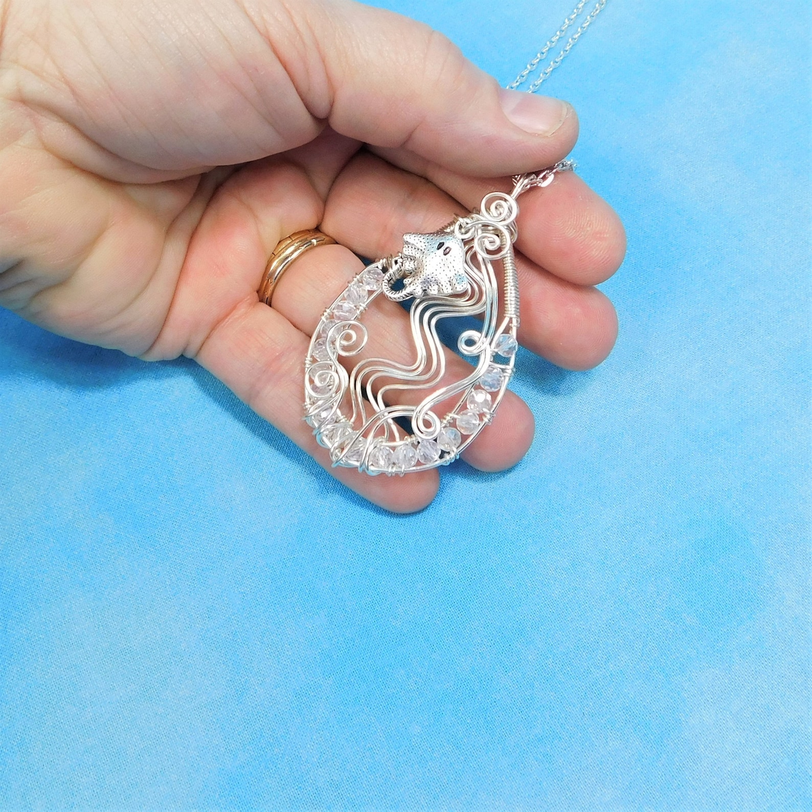 Artistic Stingray Pendant Unique Wire Wrapped Manta Ray | Etsy
