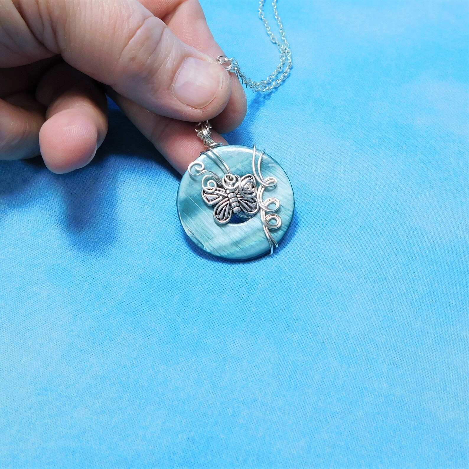 Artistic Wire Wrapped Silver Butterfly Necklace Unique - Etsy