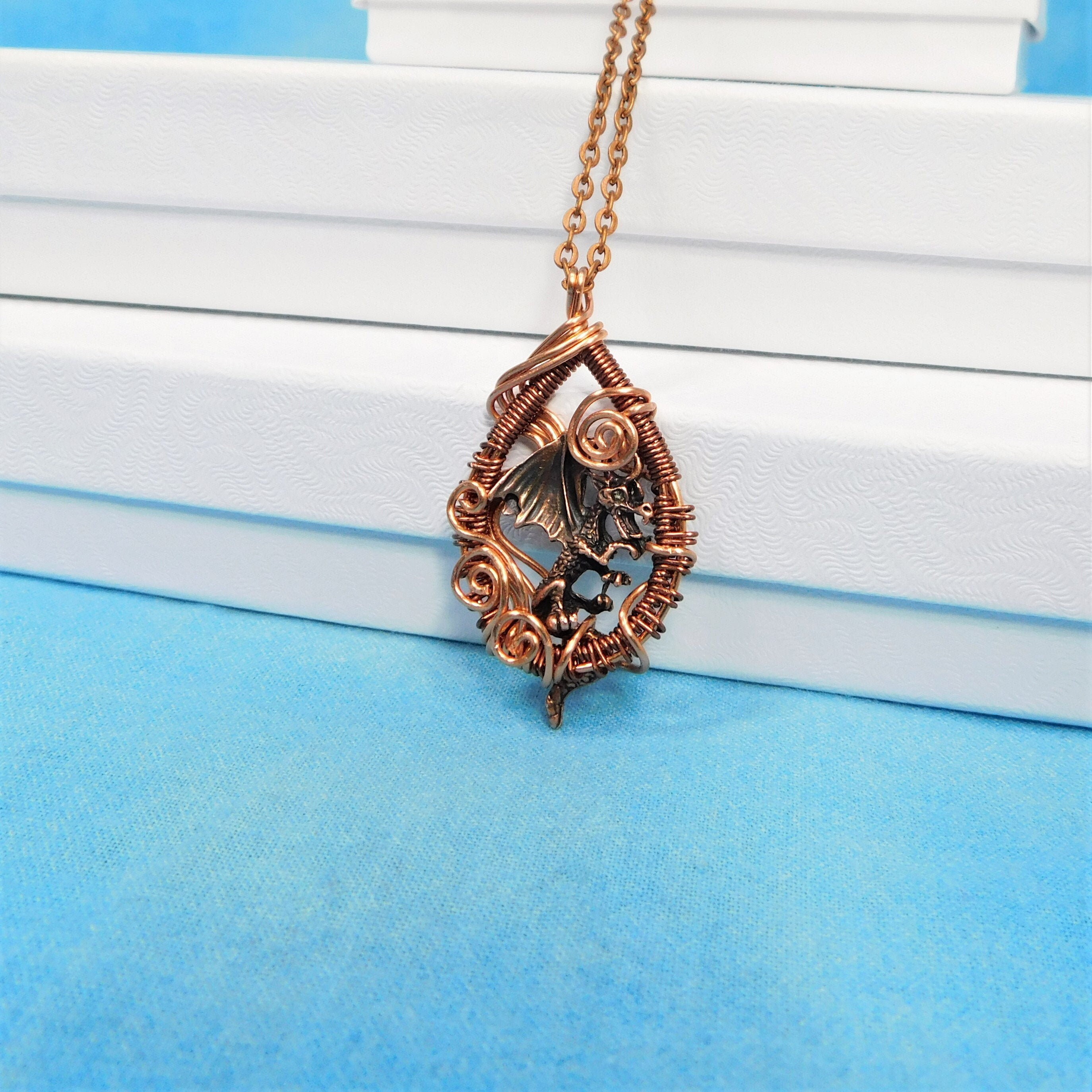 Artisan Crafted Dragon Necklace, Unique Fantasy Jewelry, Artistic ...