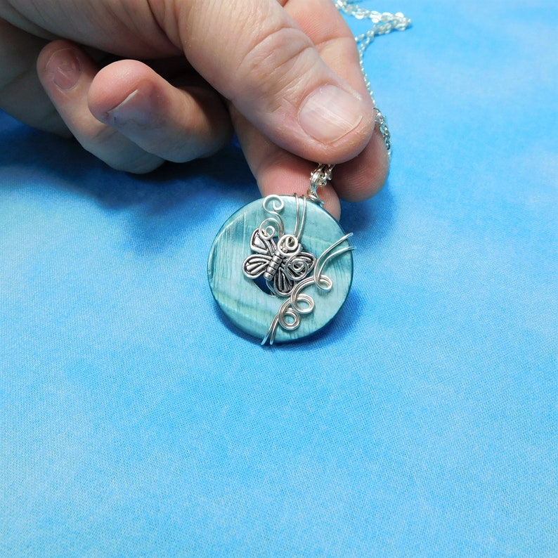 Artistic Wire Wrapped Silver Butterfly Necklace Unique - Etsy