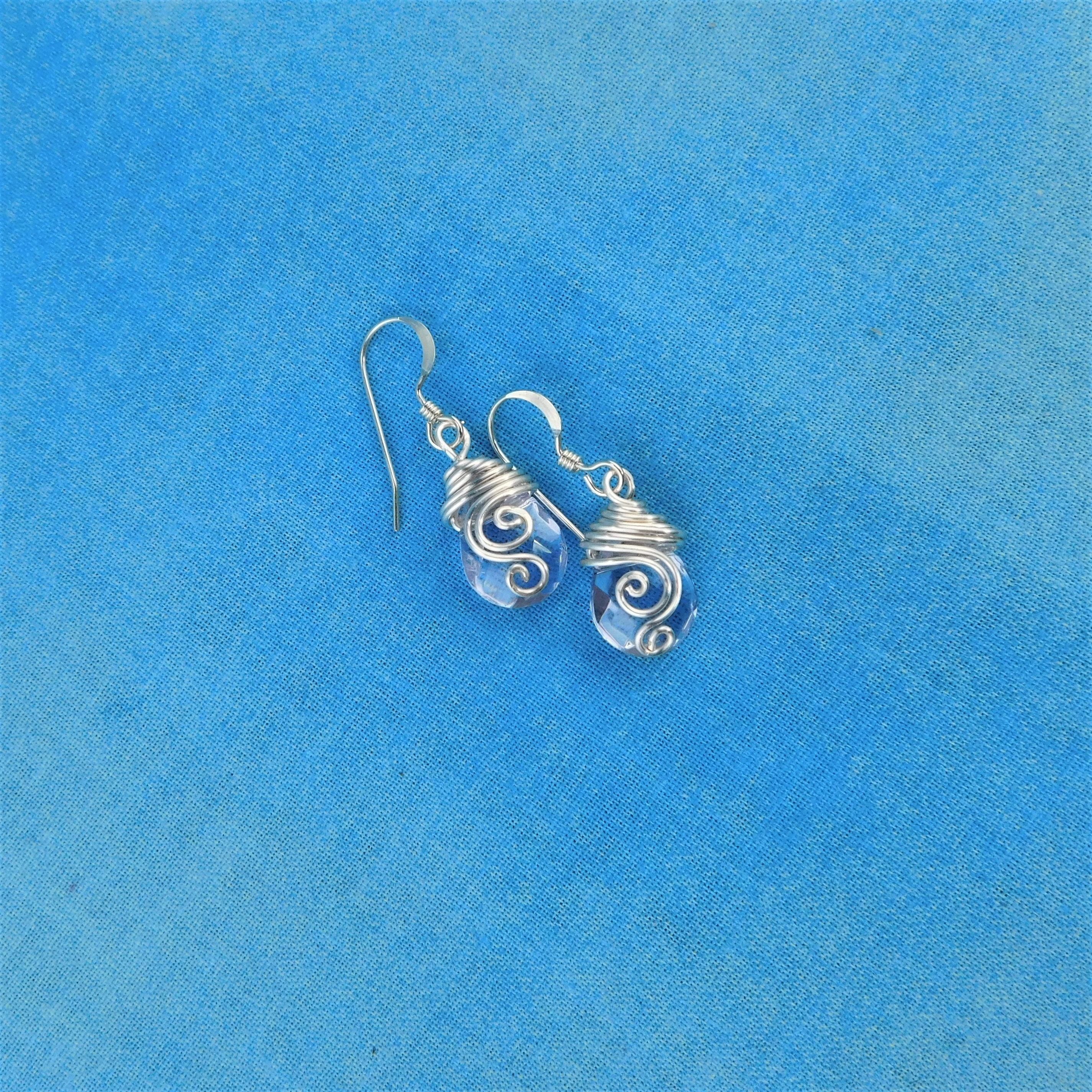 Pale Purple Earrings for Pierced Ears, Wire Wrapped Crystal Jewelry ...