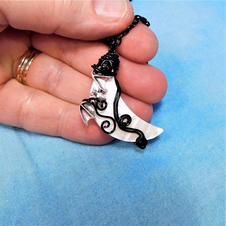 Black Wire Wrapped Bat Necklace, Unusual Halloween Jewelry or Women's ...