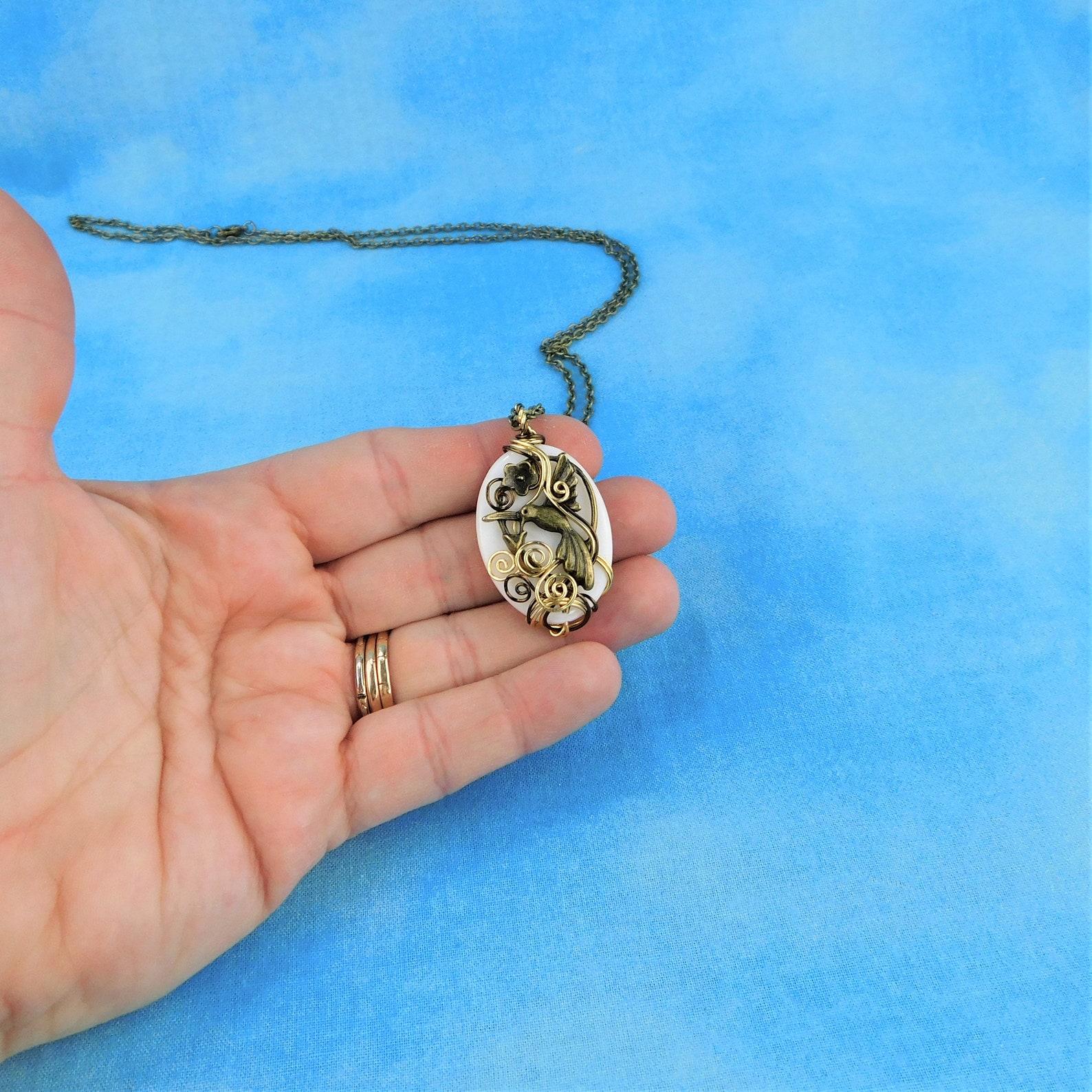 Hummingbird Necklace Bird Theme Memorial Pendant Wire Wrapped - Etsy