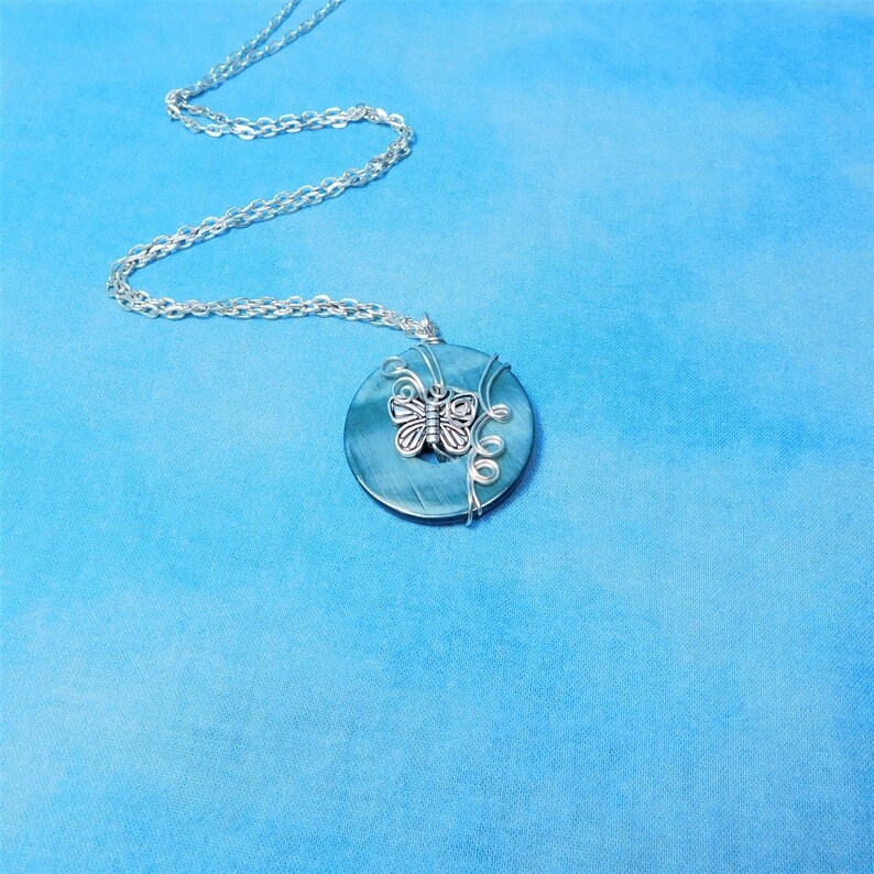 Artistic Wire Wrapped Silver Butterfly Necklace Unique - Etsy