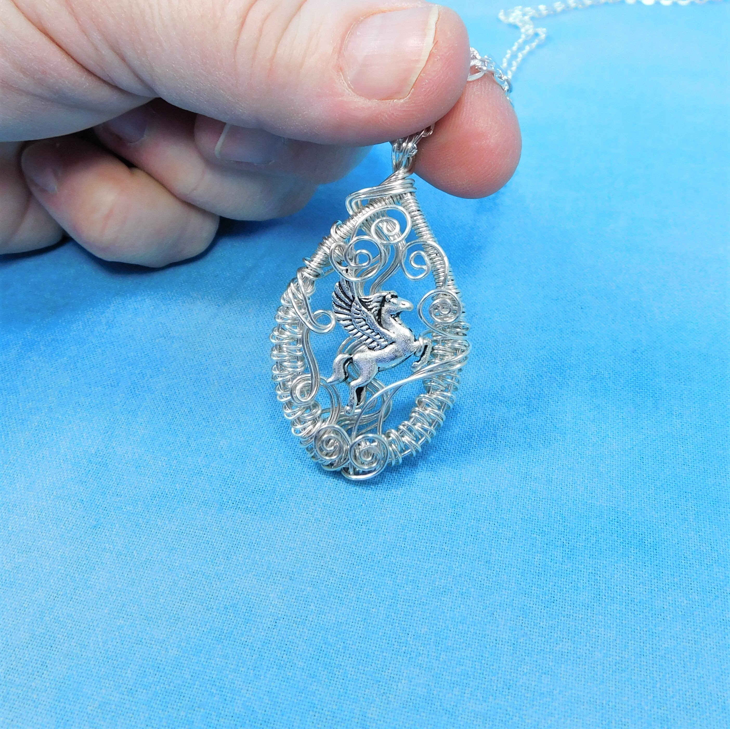 Wire Wrapped Pegasus Pendant, Winged Horse Fantasy Jewelry, Unique ...