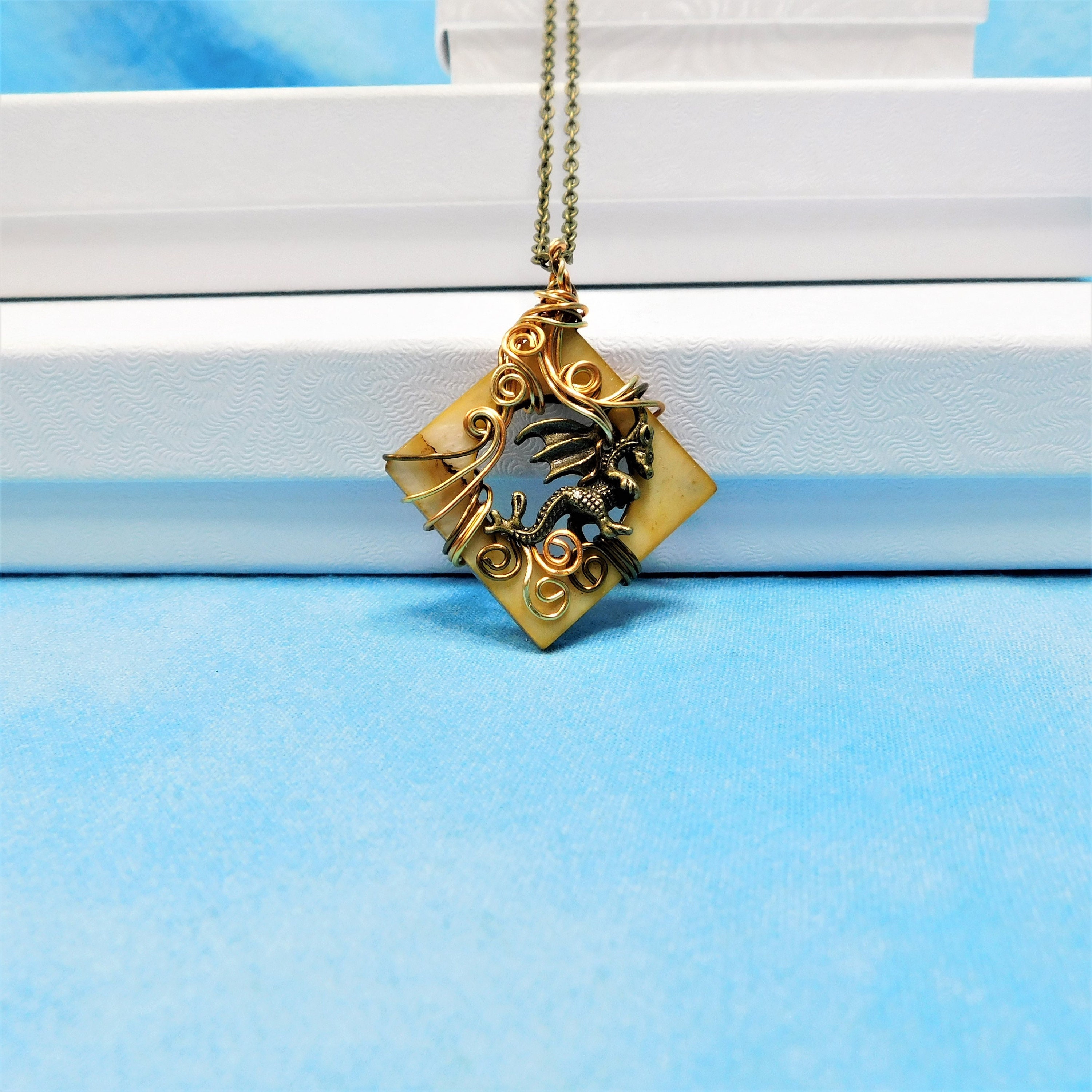 One of a Kind Wearable Art Dragon Necklace, Artisan Crafted Wire ...