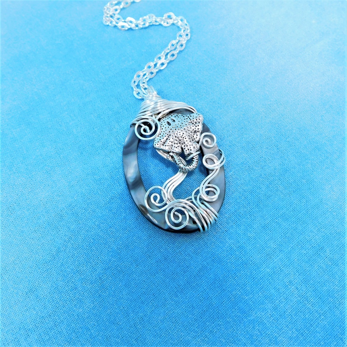 Manta Ray Necklace Unique Wire Wrapped Stingray Pendant - Etsy