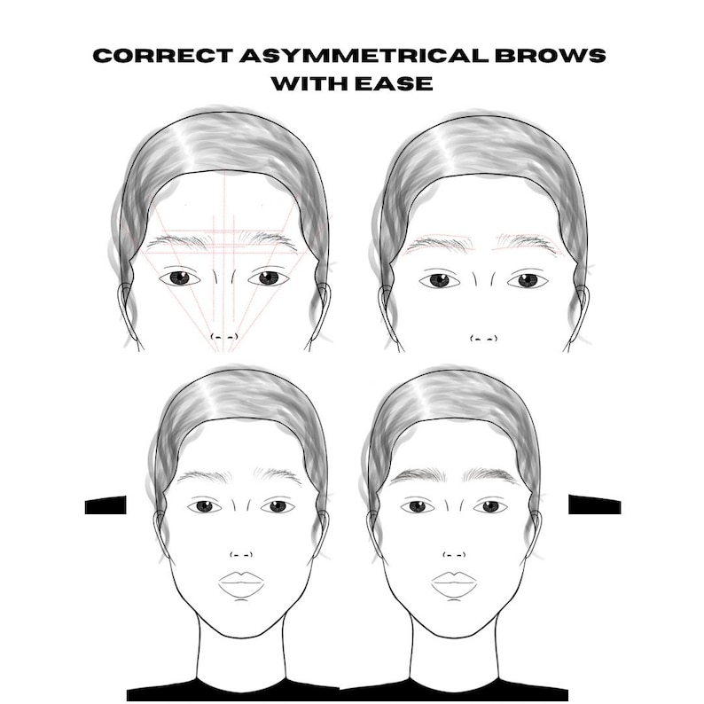 Procreate Face Charts PMU Brow Mapping Practice Face Shapes ...