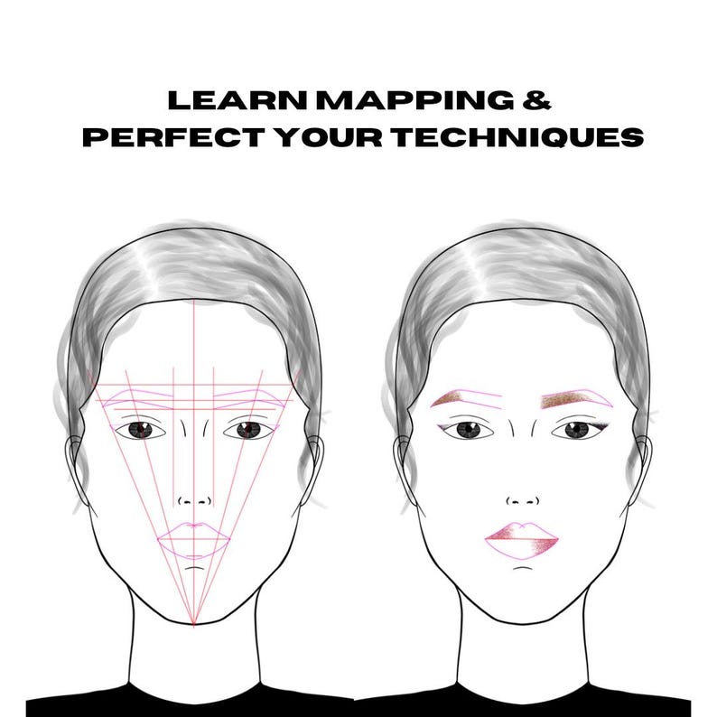 Procreate Face Charts: PMU Brow Mapping Practice (digital Download PDF ...