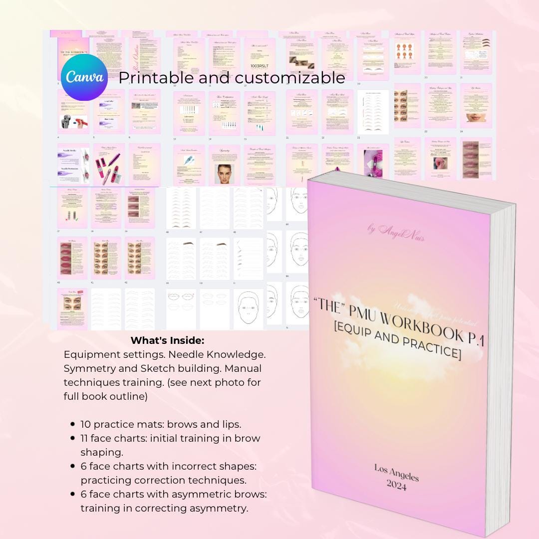 THE Permanent Makeup Training for Beginners PMU Workbook Manual Guide ...