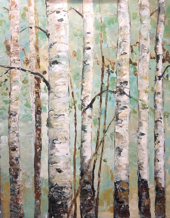 Birch Tree Bark Painting