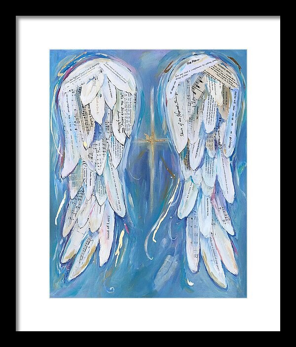 Angel Wings Mixed Media Art Print, Angel Wings Painting, Angel Wings ...