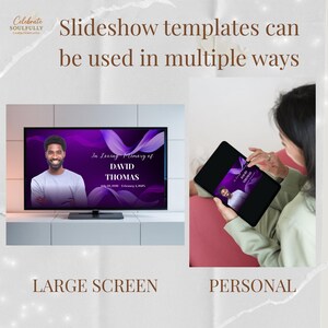 Purple Funeral Slideshow Template With Music – Editable Canva Memorial ...