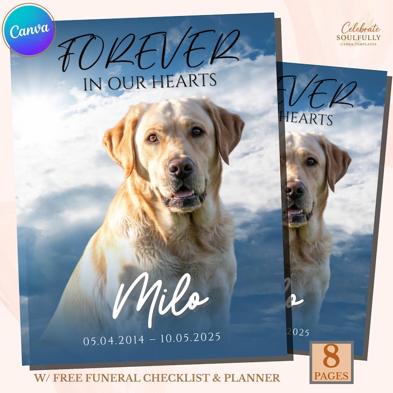 Pet Funeral Template - Etsy