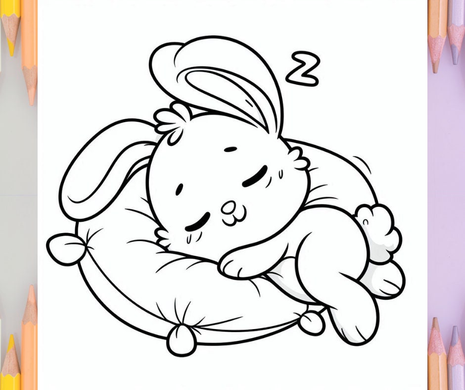 50-page Printable Bunny Coloring Pages for Kids and Kids at Heart,fun ...