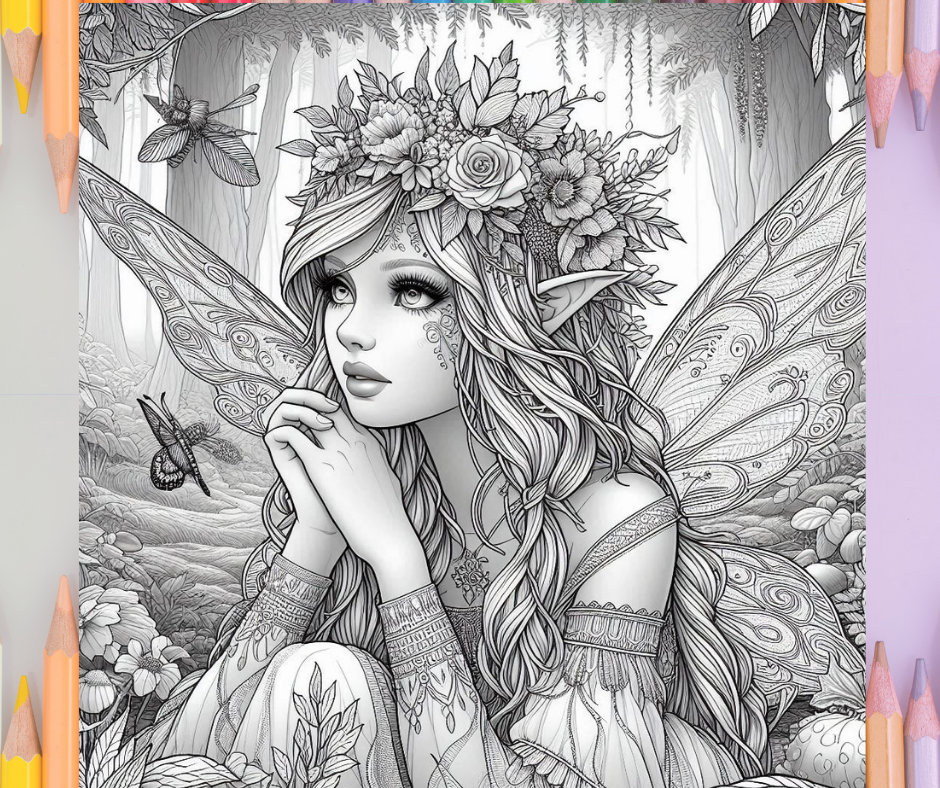 Mystical Fairies Coloring Book for Adults: Magical Fairy Coloring Pages ...