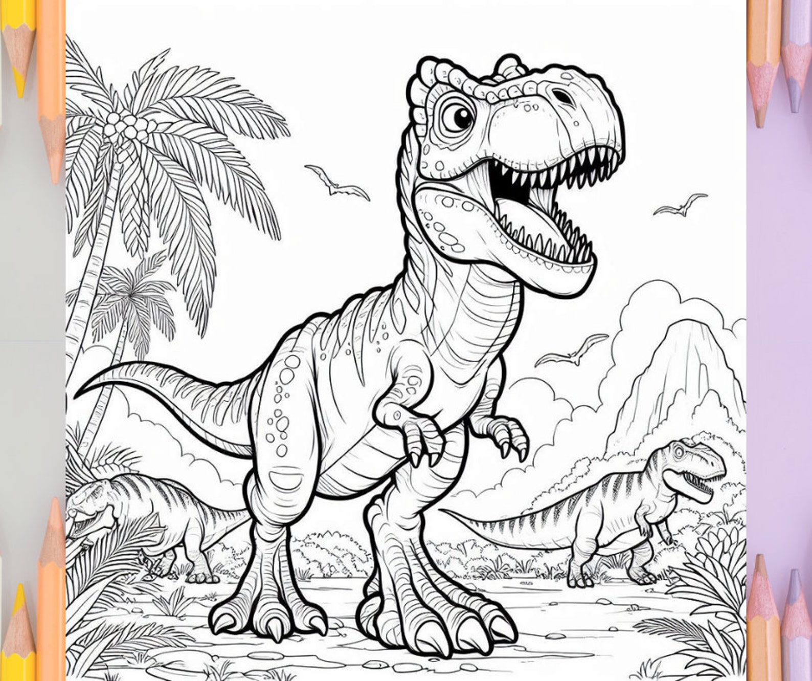 Fun Animated Dinosaur Coloring Pages for Kids. Unleash Prehistoric Fun ...
