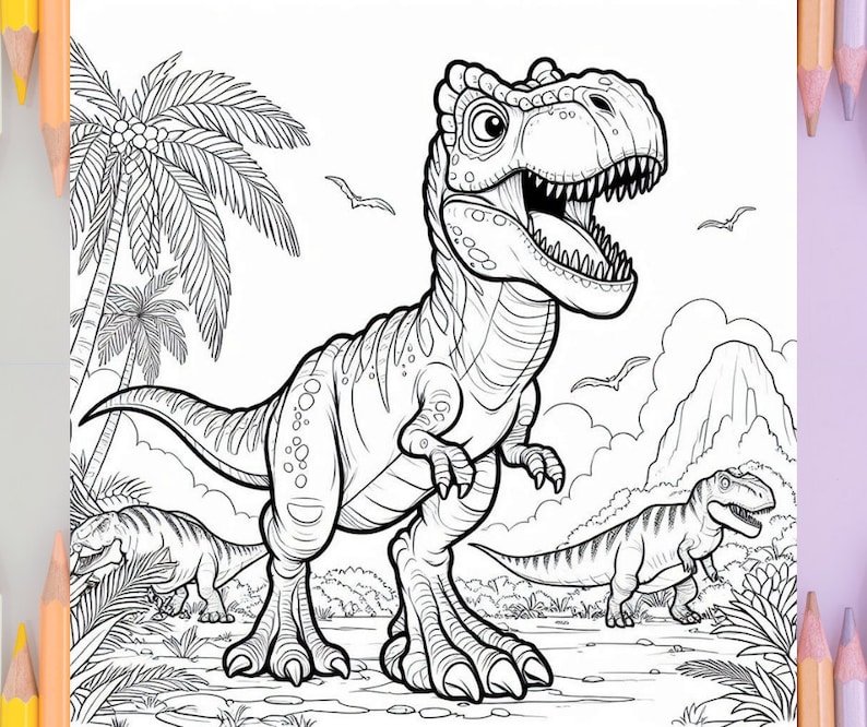 Fun Animated Dinosaur Coloring Pages for Kids. Unleash Prehistoric Fun ...
