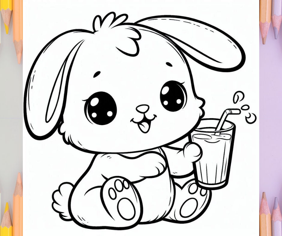50-page Printable Bunny Coloring Pages for Kids and Kids at Heart,fun ...