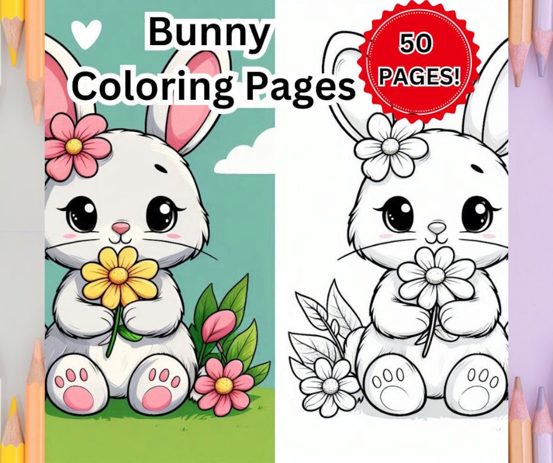 Printable Bunny Coloring Pages for Kids and Kids at Heart,fun at Home ...