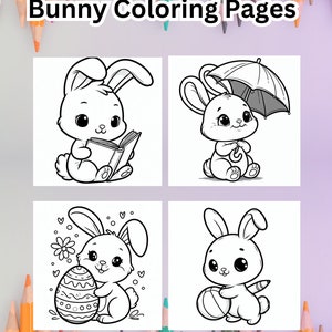 50-page Printable Bunny Coloring Pages for Kids and Kids at Heart,fun ...