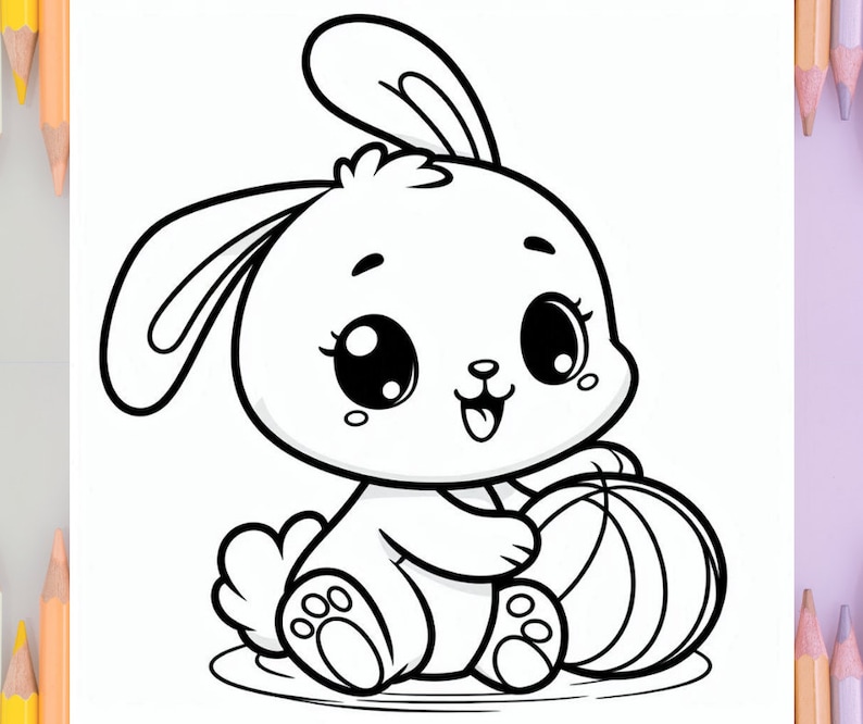 50-page Printable Bunny Coloring Pages for Kids and Kids at Heart,fun ...