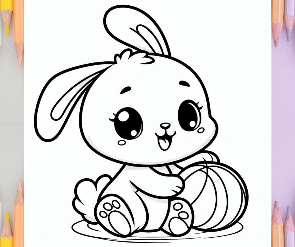 50-page Printable Bunny Coloring Pages for Kids and Kids at Heart,fun ...