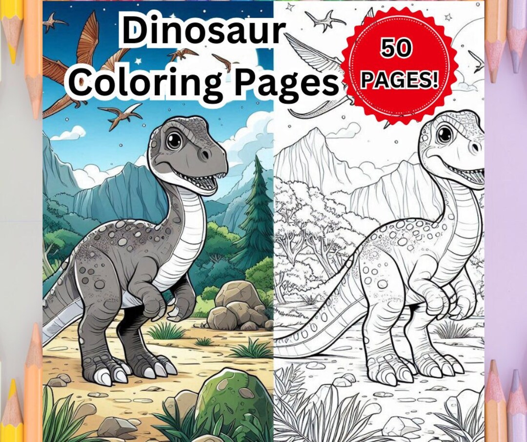 Fun Animated Dinosaur Coloring Pages for Kids. Unleash Prehistoric Fun ...