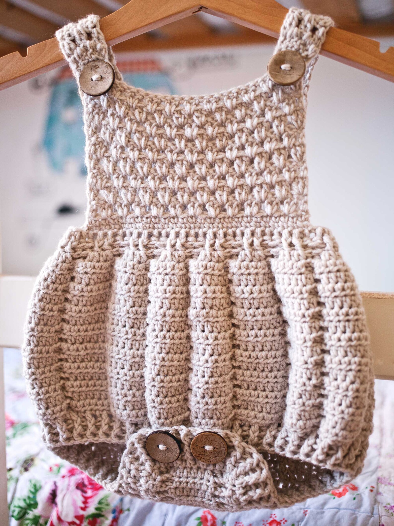 Crochet PATTERN Pleated Romper sizes 0-1m 3-6m 6-12m | Etsy