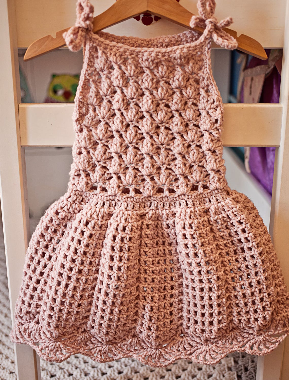 Crochet Dress PATTERN Pleated Dress sizes up to 8 Years - Etsy
