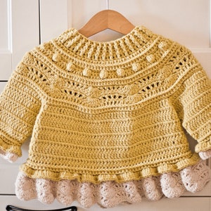 Crochet PATTERN - Ranunculus Sweater (child Sizes 0-6m up to 9-10 Years ...