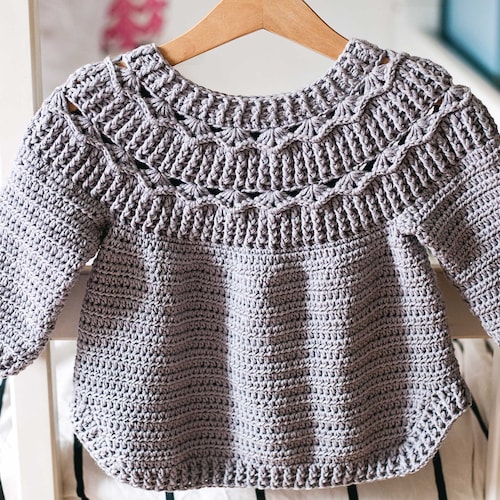 Crochet PATTERN Magnolia Sweater child Sizes 6-12m up to - Etsy