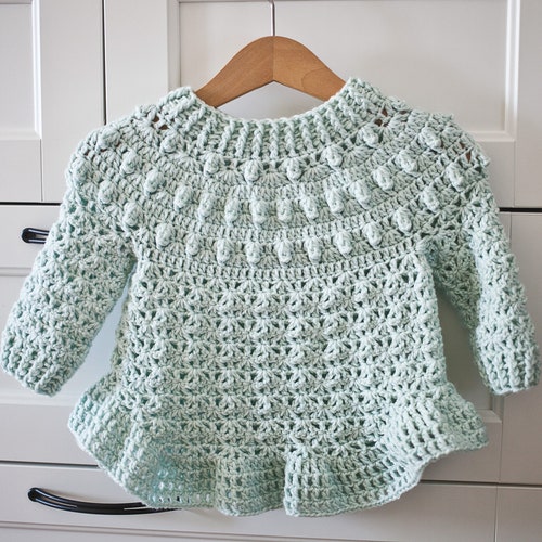 Crochet PATTERN Magnolia Sweater child Sizes 6-12m up to - Etsy