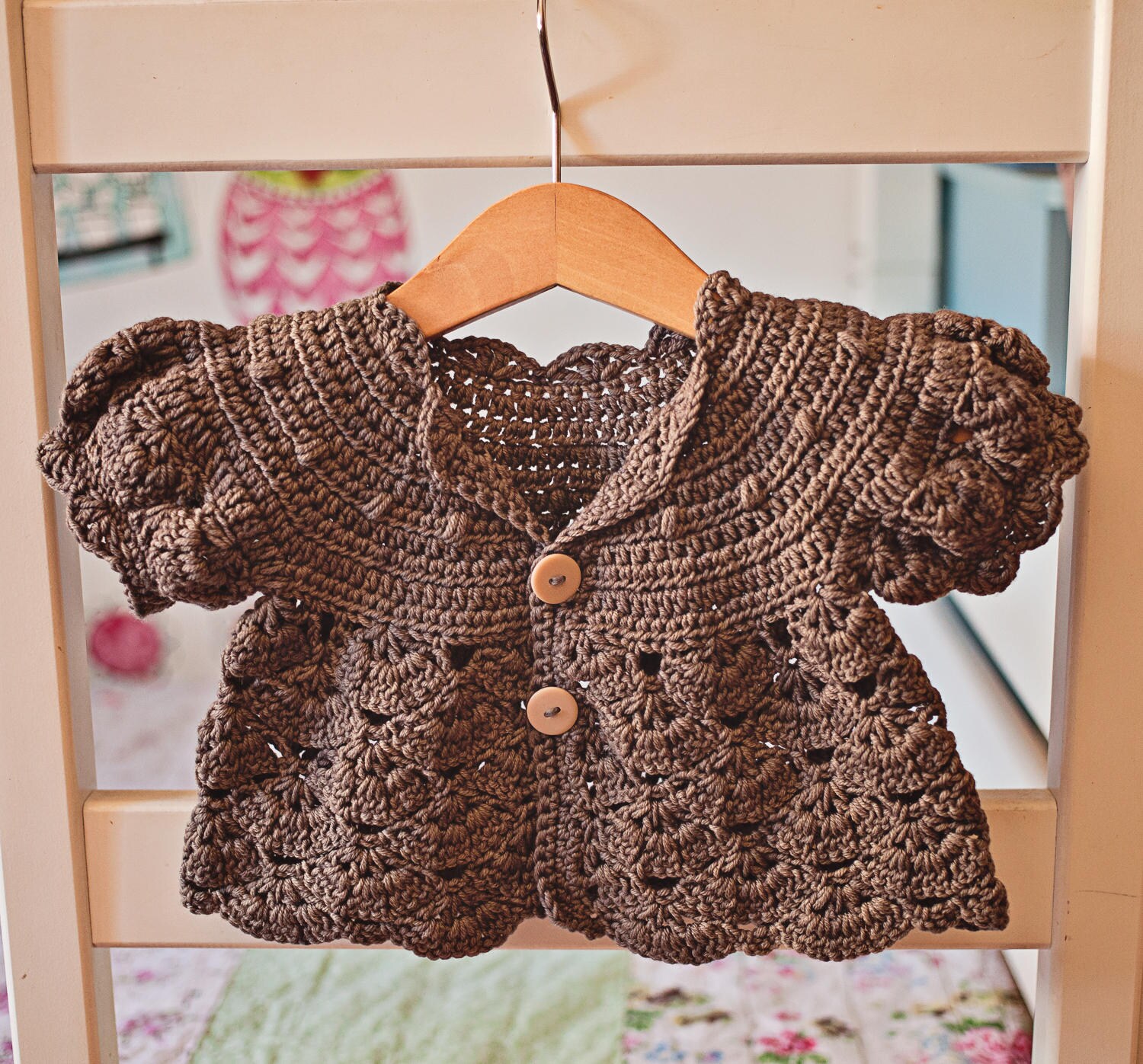 Crochet PATTERN - Puff Sleeve Shrug - Cardigan (sizes Baby up to 8 ...