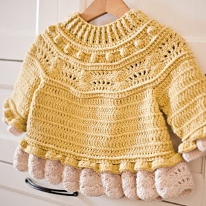 Crochet PATTERN - Ranunculus Sweater (child Sizes 0-6m up to 9-10 Years ...