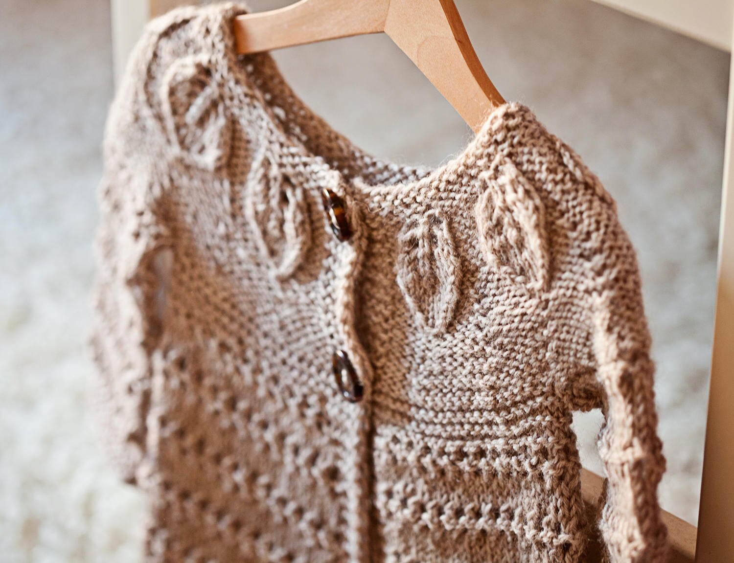 Knitting Pattern (pdf File) Instant Download - Knit Leaves Cardigan ...