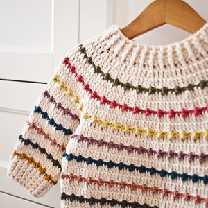 Crochet PATTERN - Rainbow Sweater (child Sizes 0-6m up to 9-10y ...