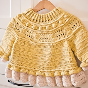 Crochet PATTERN - Ranunculus Sweater (child Sizes 0-6m up to 9-10 Years ...