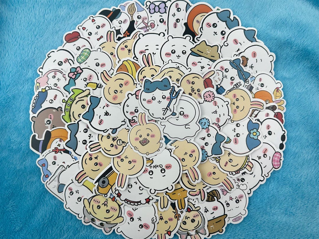 60 Pcs Chiikawa Cute Character Stickers Set Waterproof Vinyl Stickers ...