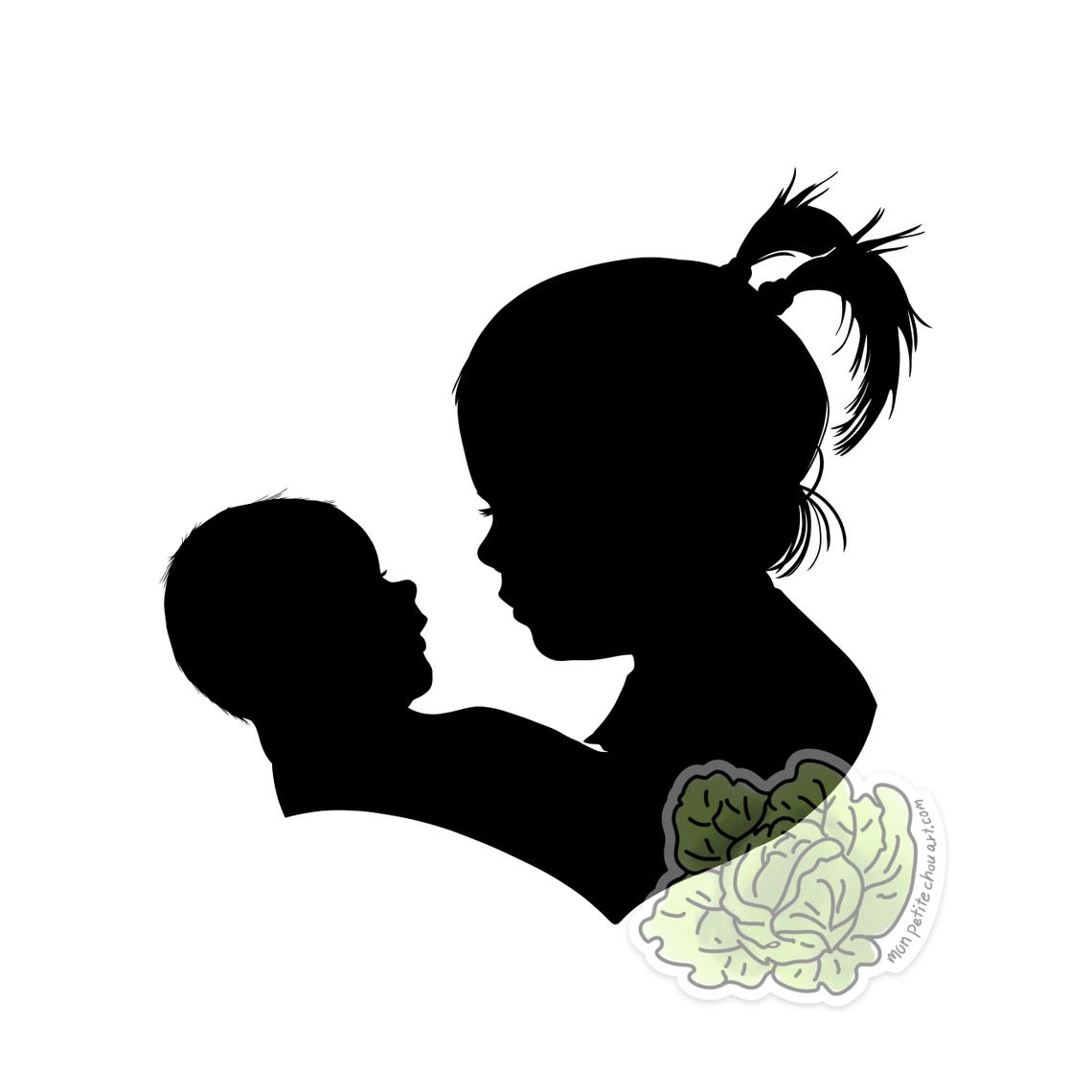 Custom Silhouette Art Portrait Heirloom Keepsake (double Portrait) - Etsy