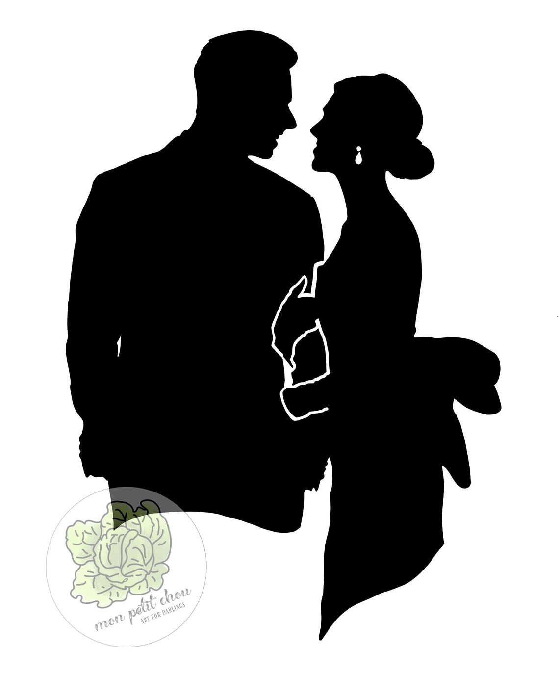 Custom Silhouette Art Portrait Heirloom Keepsake (double Portrait) - Etsy